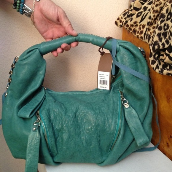 Junior Drake | Bags | Nwt Y2k Junior Drake Leather Turquoise Handbag ...